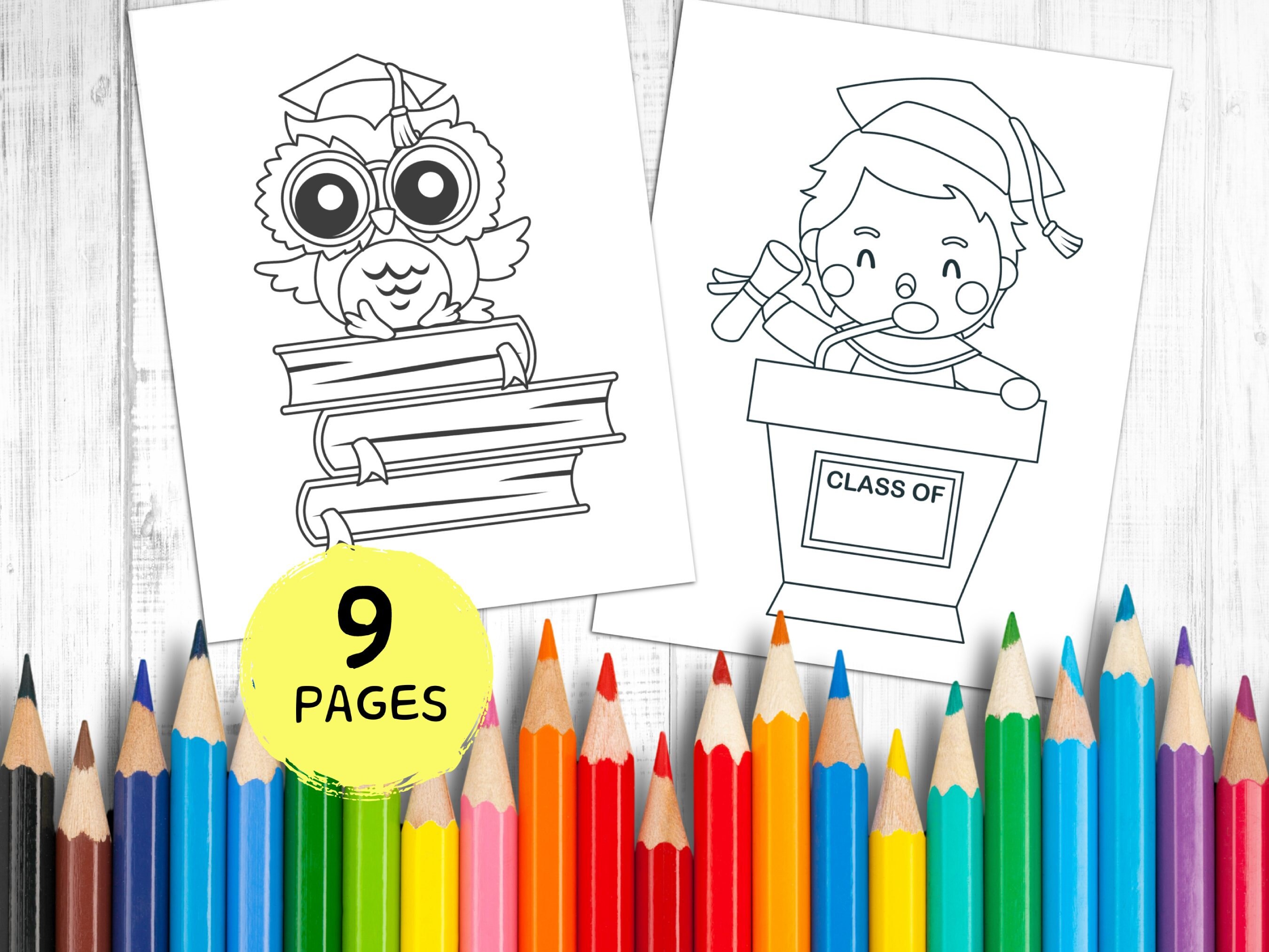 Kindergarten Graduation Kids Coloring Pages, Preschool Activity, End of ...