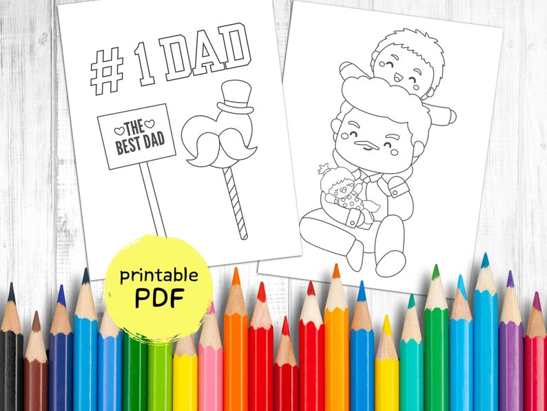 Fathers Day Kids Coloring Pages, Classroom Printable, Kindergarten ...