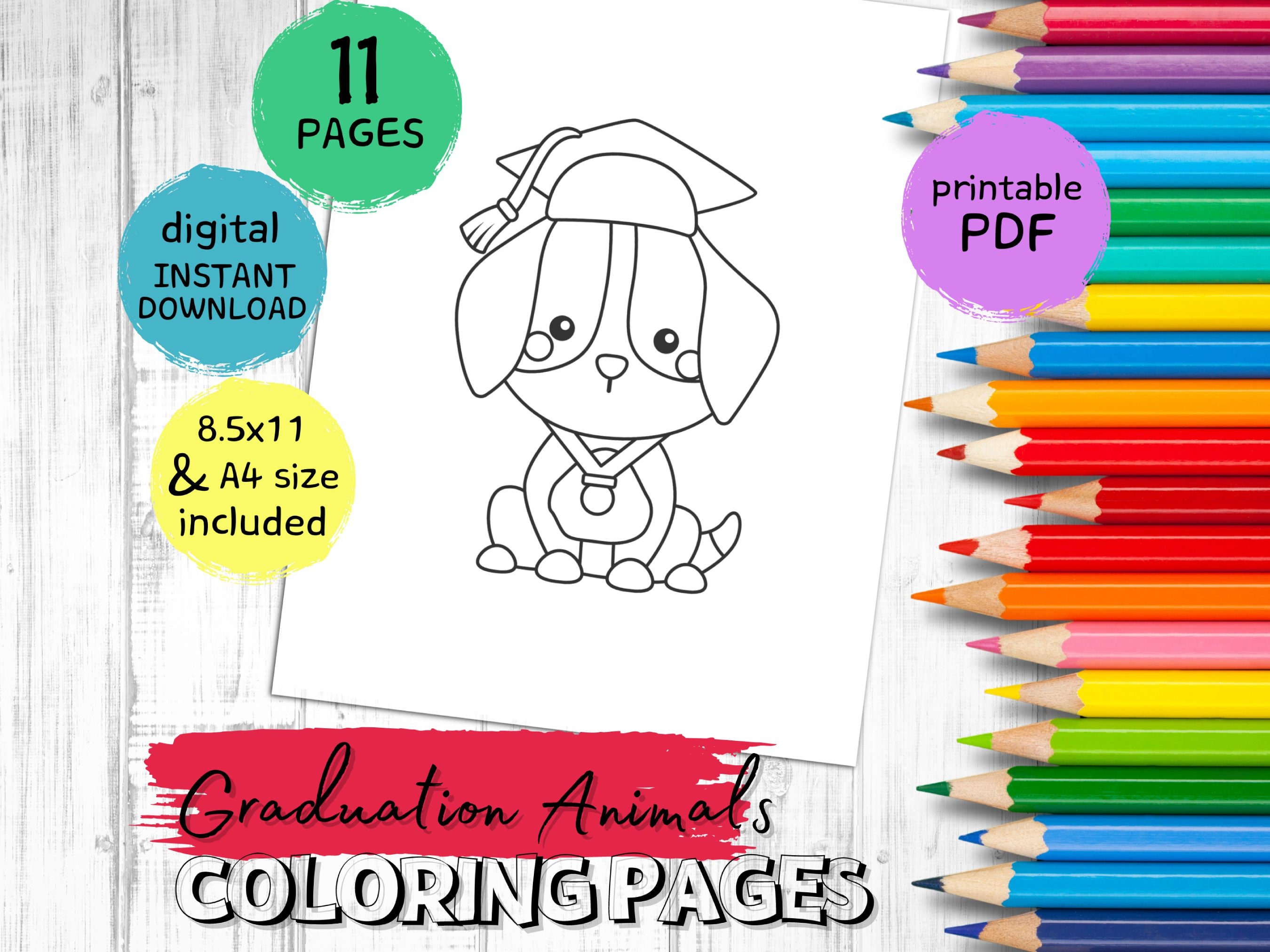 Preschool Graduation Kids Coloring Pages, Kindergarten Graduation ...
