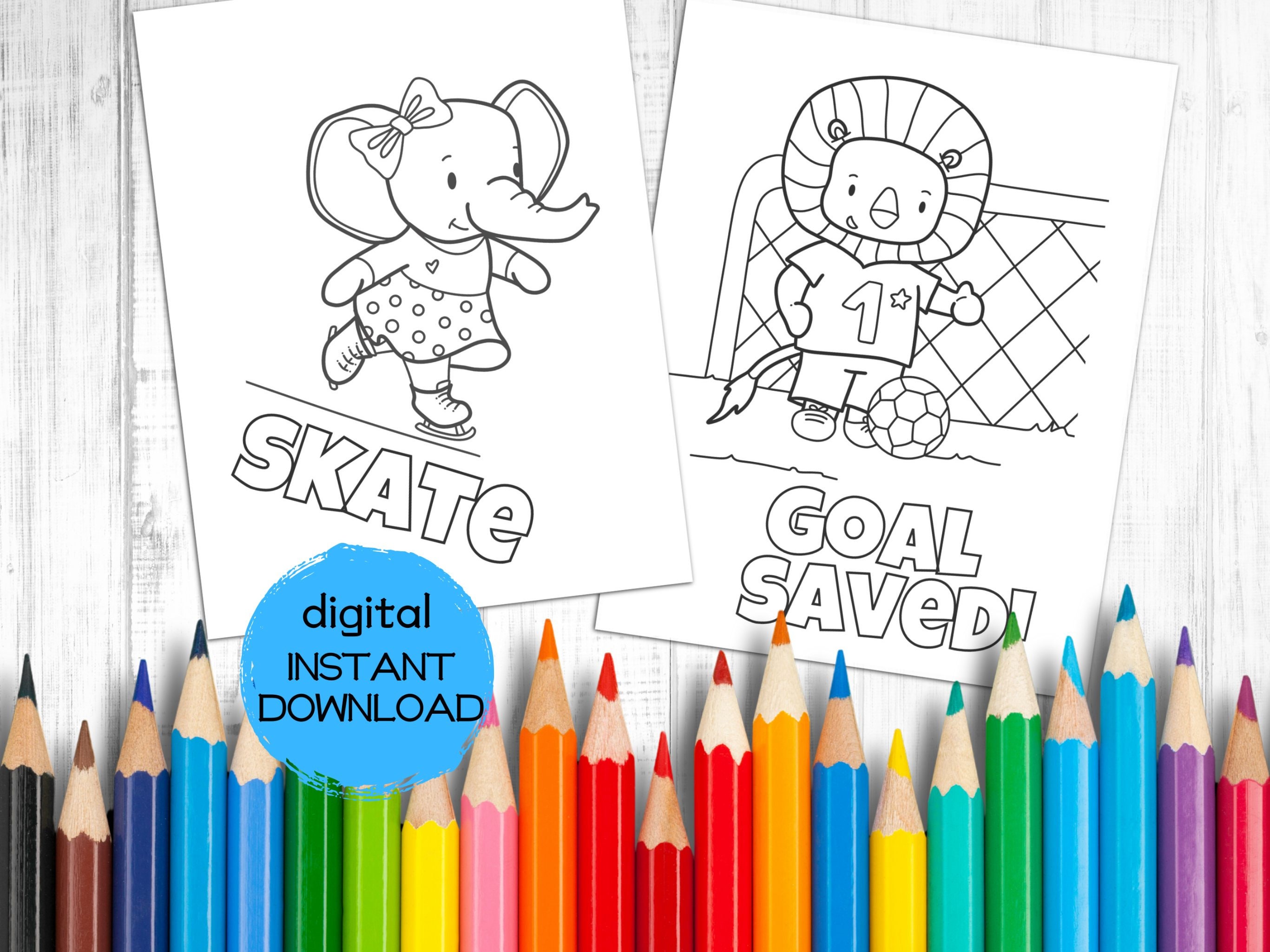 Sports Coloring Pages for Kids, Easy Cute Coloring Sheets, Baseball ...