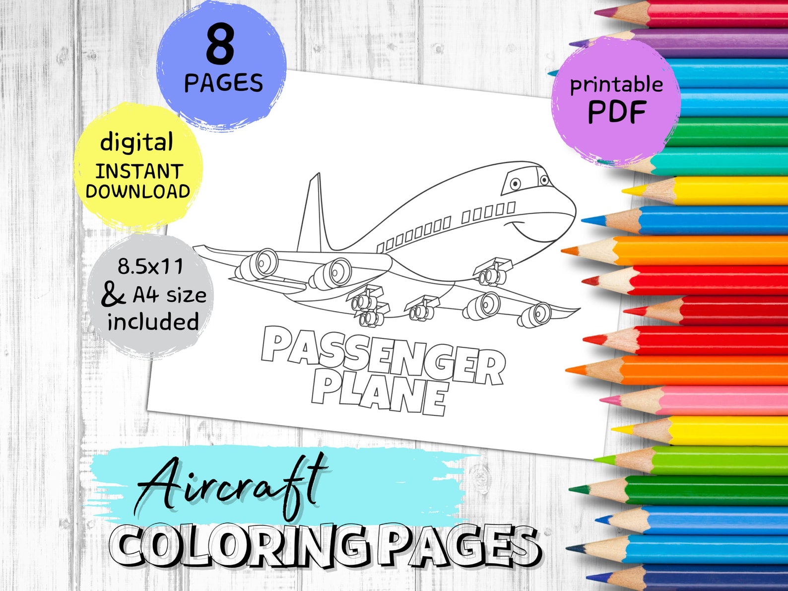 Airplanes Coloring Pages for Kids, Classroom Printable, Space ...