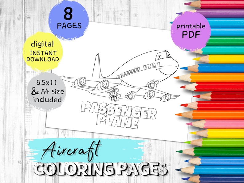 Airplanes Coloring Pages for Kids, Classroom Printable, Space ...
