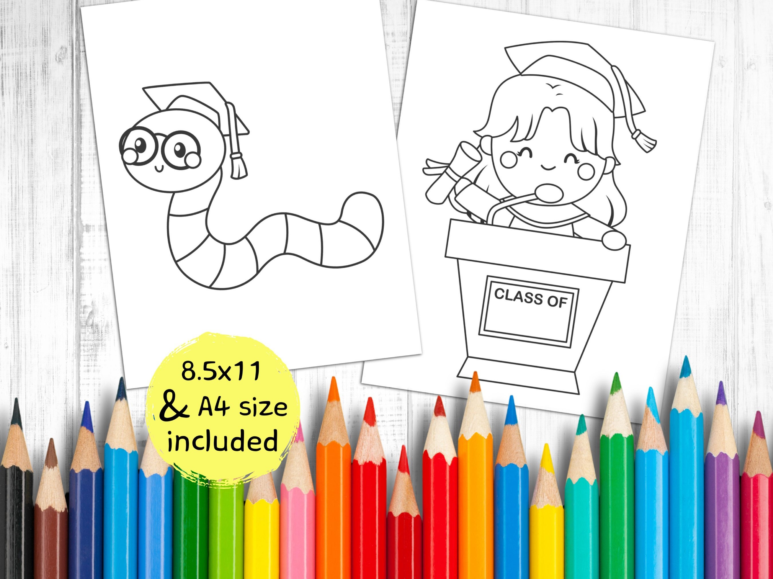 Preschool Graduation Kids Coloring Pages, Kindergarten Graduation ...