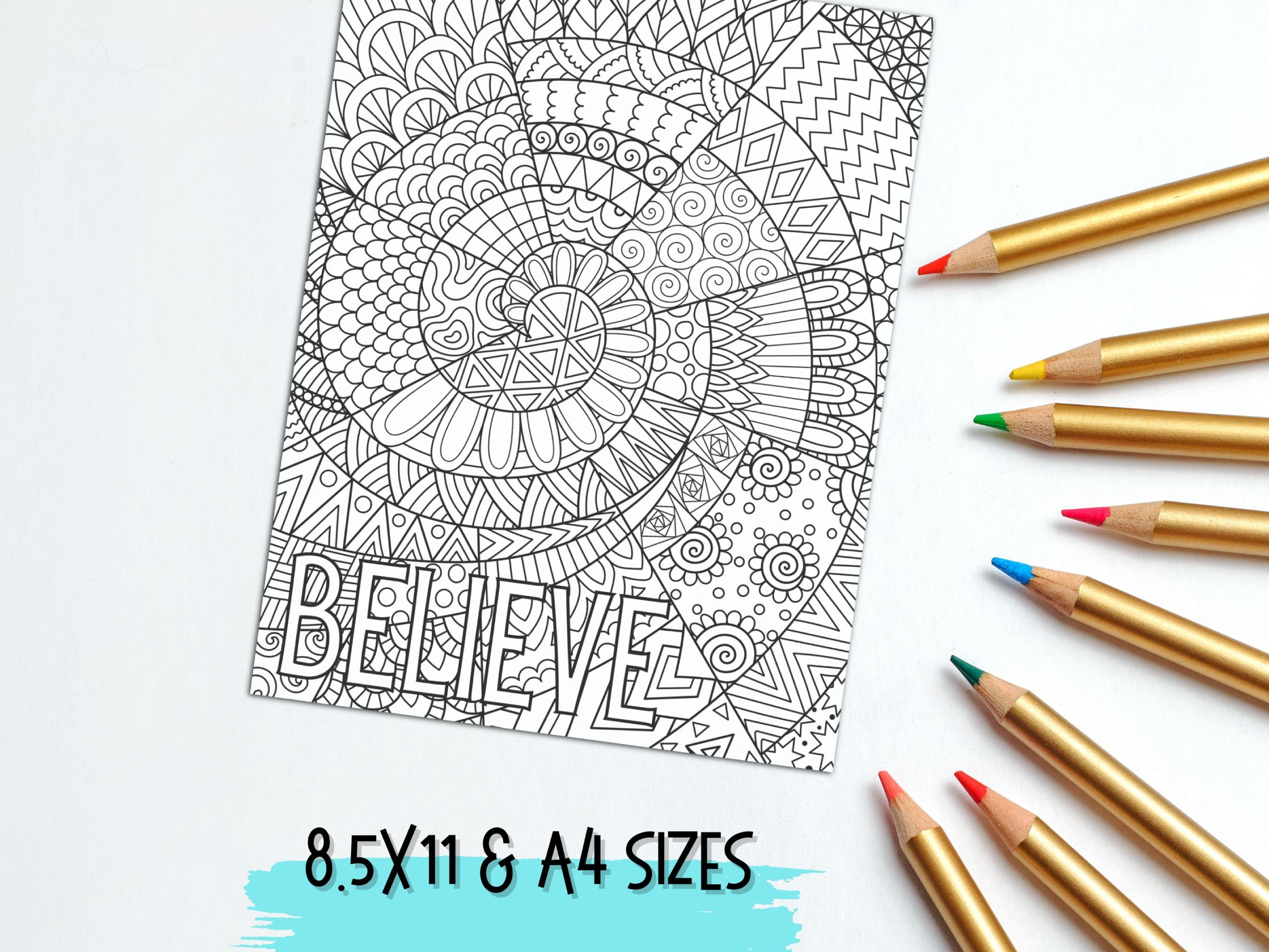 Adult Coloring Pages Mandala Zentangle, Positive Quotes Live Laugh Love ...