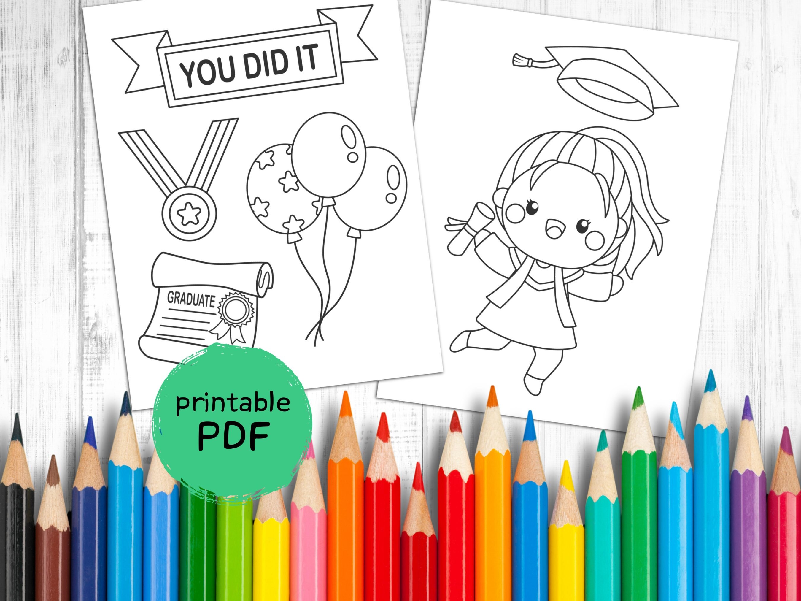 Preschool Graduation Kids Coloring Pages, Kindergarten Graduation ...