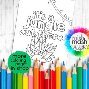 Jungle Animals Coloring Pages for Kids, Easy Coloring Book Safari ...