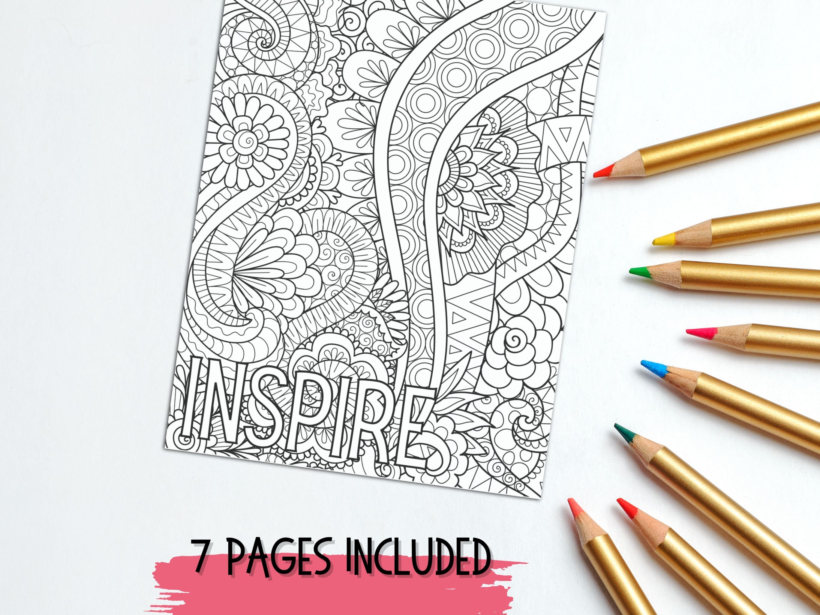 Adult Coloring Pages Mandala Zentangle, Positive Quotes Live Laugh Love ...