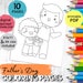 Fathers Day Kids Coloring Pages, Classroom Printable, Kindergarten ...
