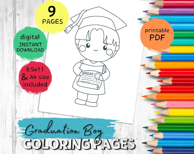 Preschool Graduation Kids Coloring Pages, Kindergarten Graduation ...