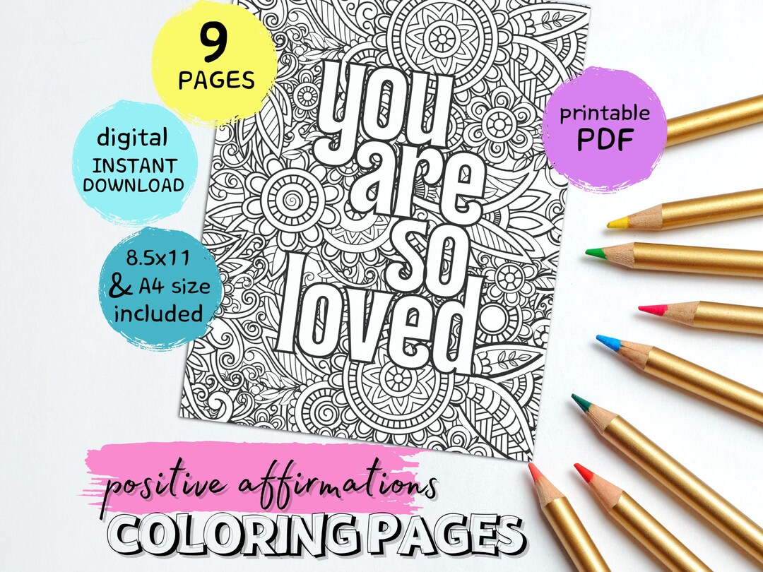 Adult Coloring Pages Mandala Zentangle, Positive Affirmations Quotes ...