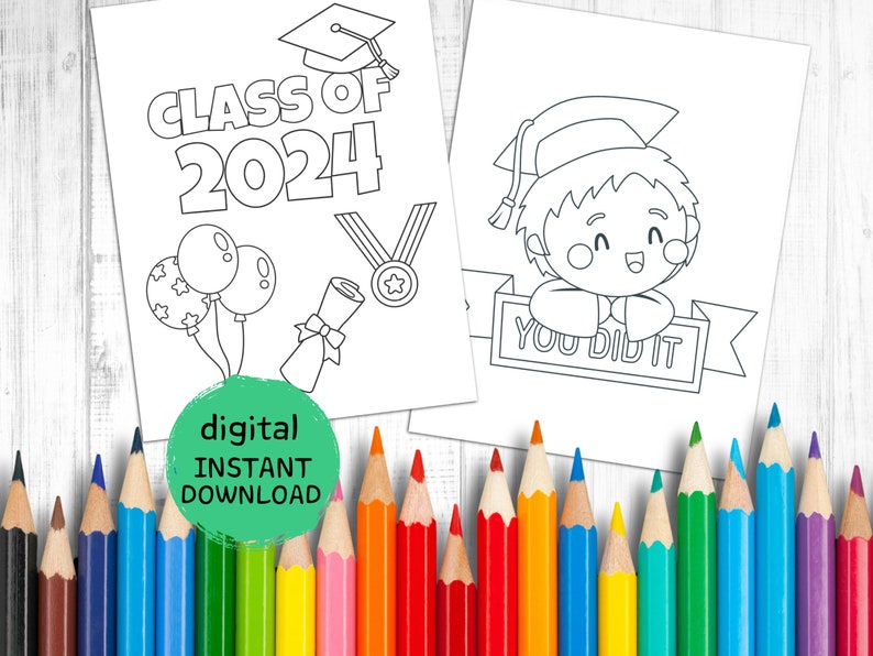 Kindergarten Graduation Kids Coloring Pages, Preschool Activity, End of ...