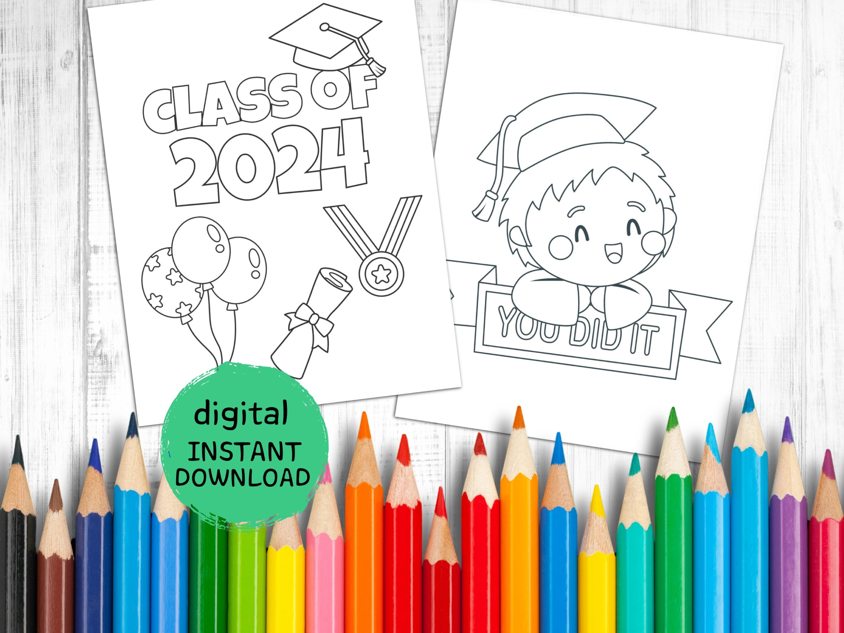 Kindergarten Graduation Kids Coloring Pages, Preschool Activity, End of ...