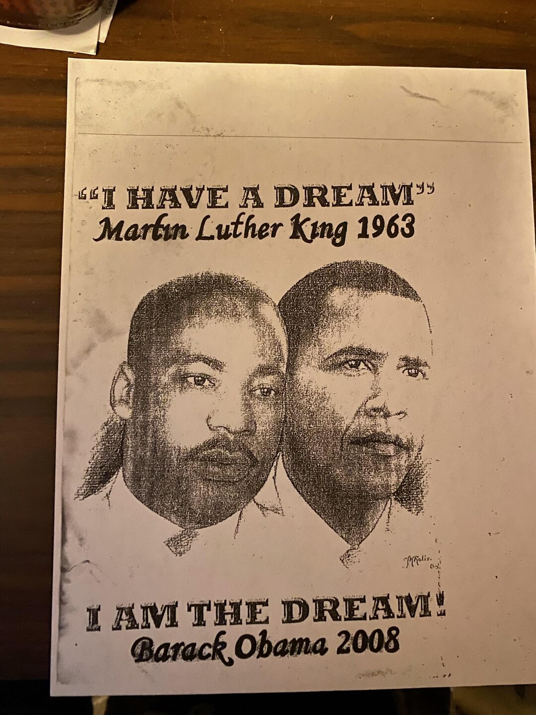2008 Obama and Dr. Martin Luther King Black &white 8x11" Copy Paper ...