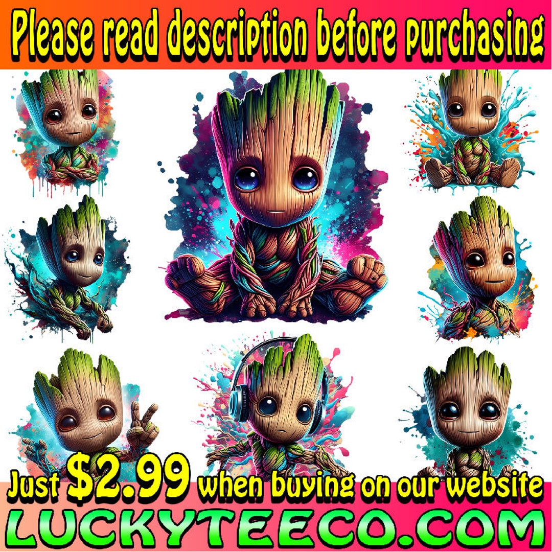 8 PNG Watercolor Splash Baby Groot Png Digital Images for Printing, T ...