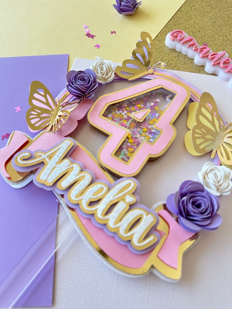 Butterfly Cake Topper Girl Butterfly Birthday Cake Decoration Butterfly ...