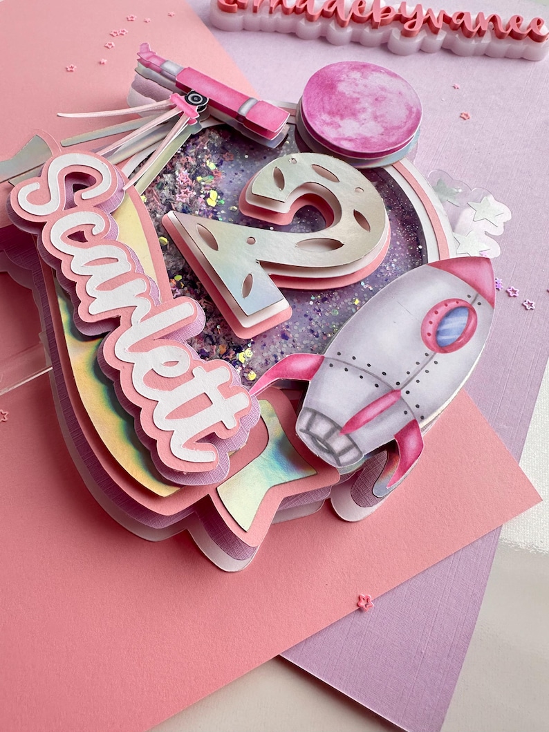 Two the Moon Birthday Cake Topper Two the Moon Party Decor Space Themed ...