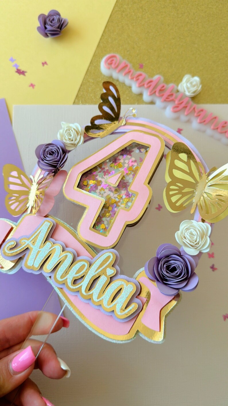 Butterfly Cake Topper Girl Butterfly Birthday Cake Decoration Butterfly ...
