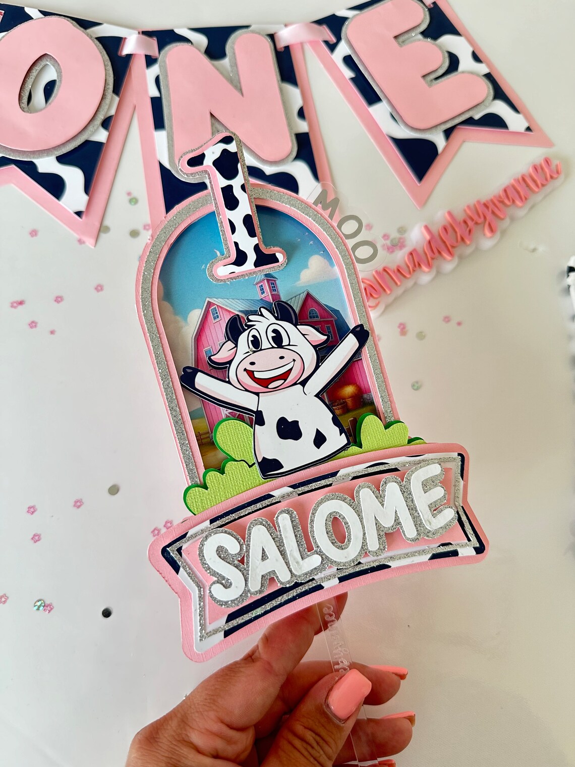 Vaca Lola Party Decorations Cow Birthday Party Theme Farm Cake Topper ...