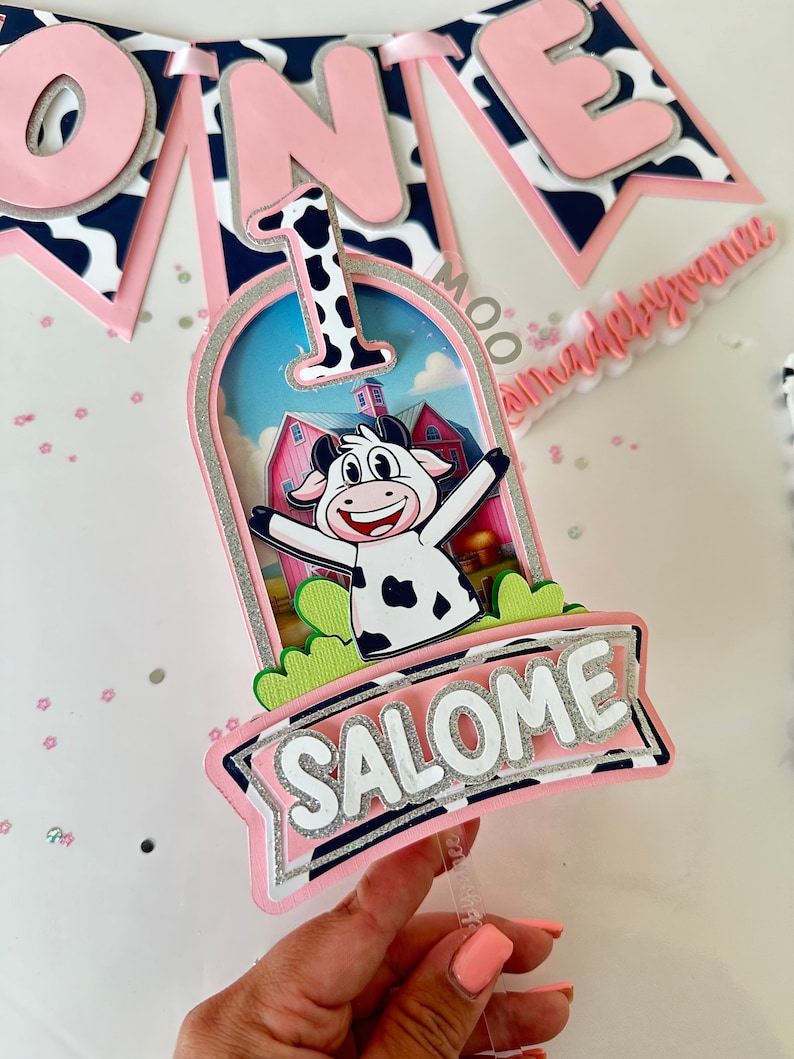 Personalized Cow Cake Topper: Farm Birthday Party Decorations - Etsy