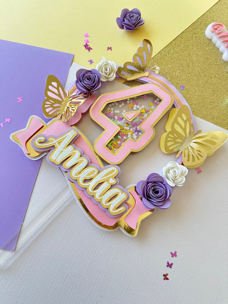 Butterfly Cake Topper Girl Butterfly Birthday Cake Decoration Butterfly ...