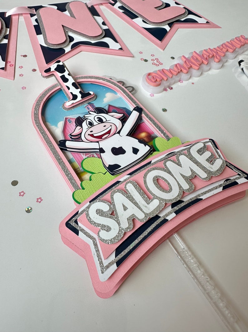 Personalized Cow Cake Topper: Farm Birthday Party Decorations - Etsy