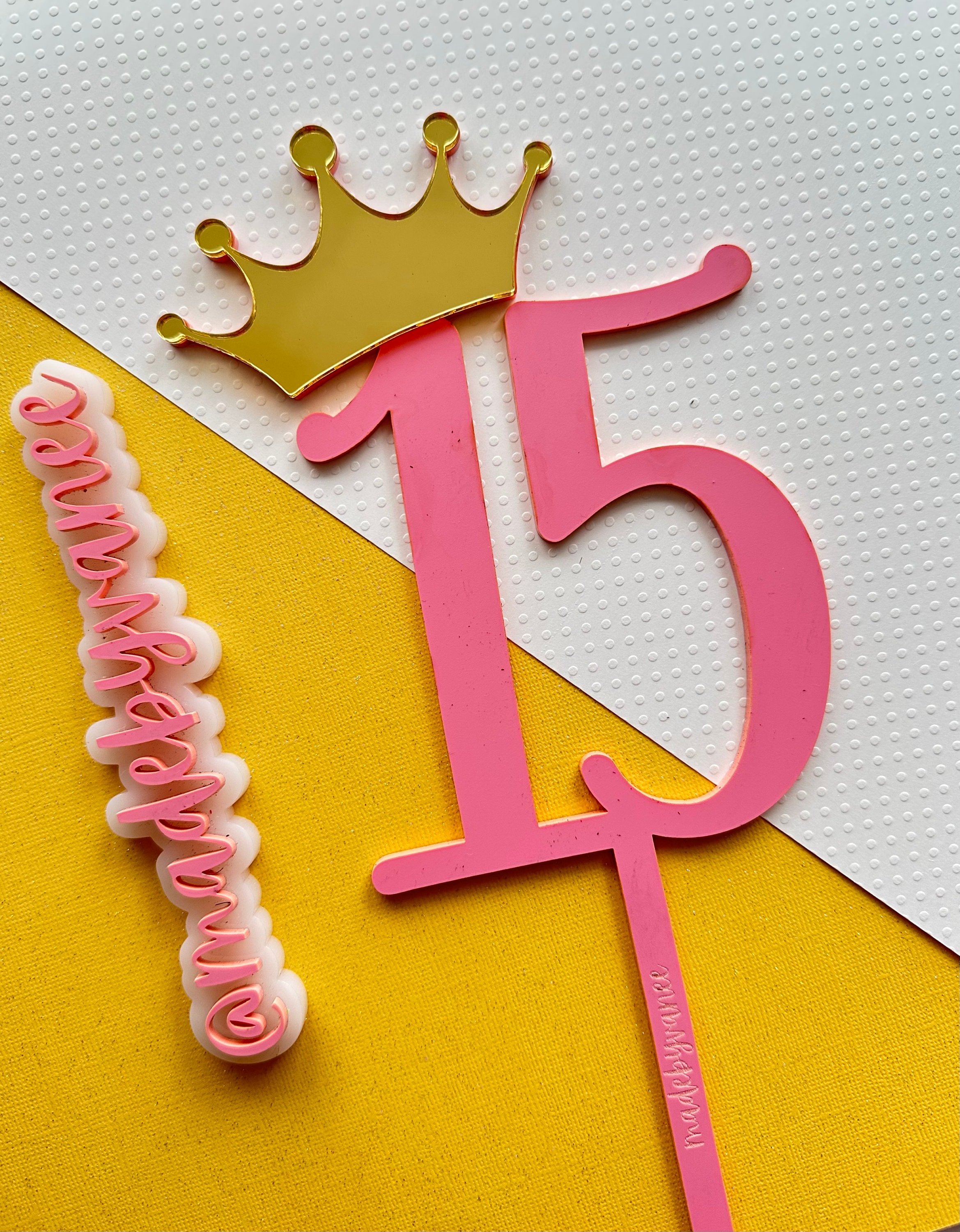 Custom Number Cake Topper With Crown - Acrylic Quinceanera Decoration ...