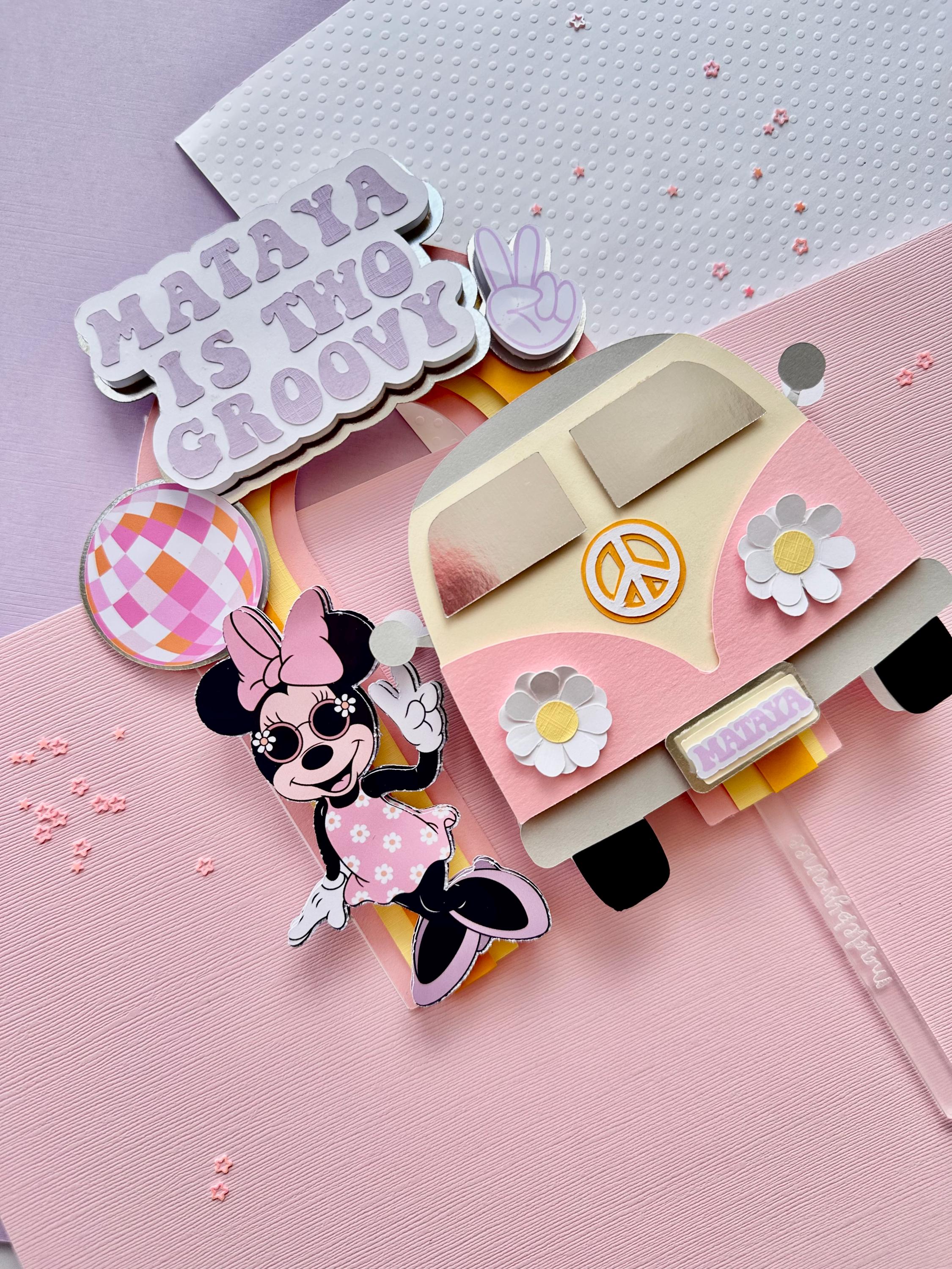 Minnie Groovy Cake Topper Two Groovy Birthday Cake Mouse Girl Party ...