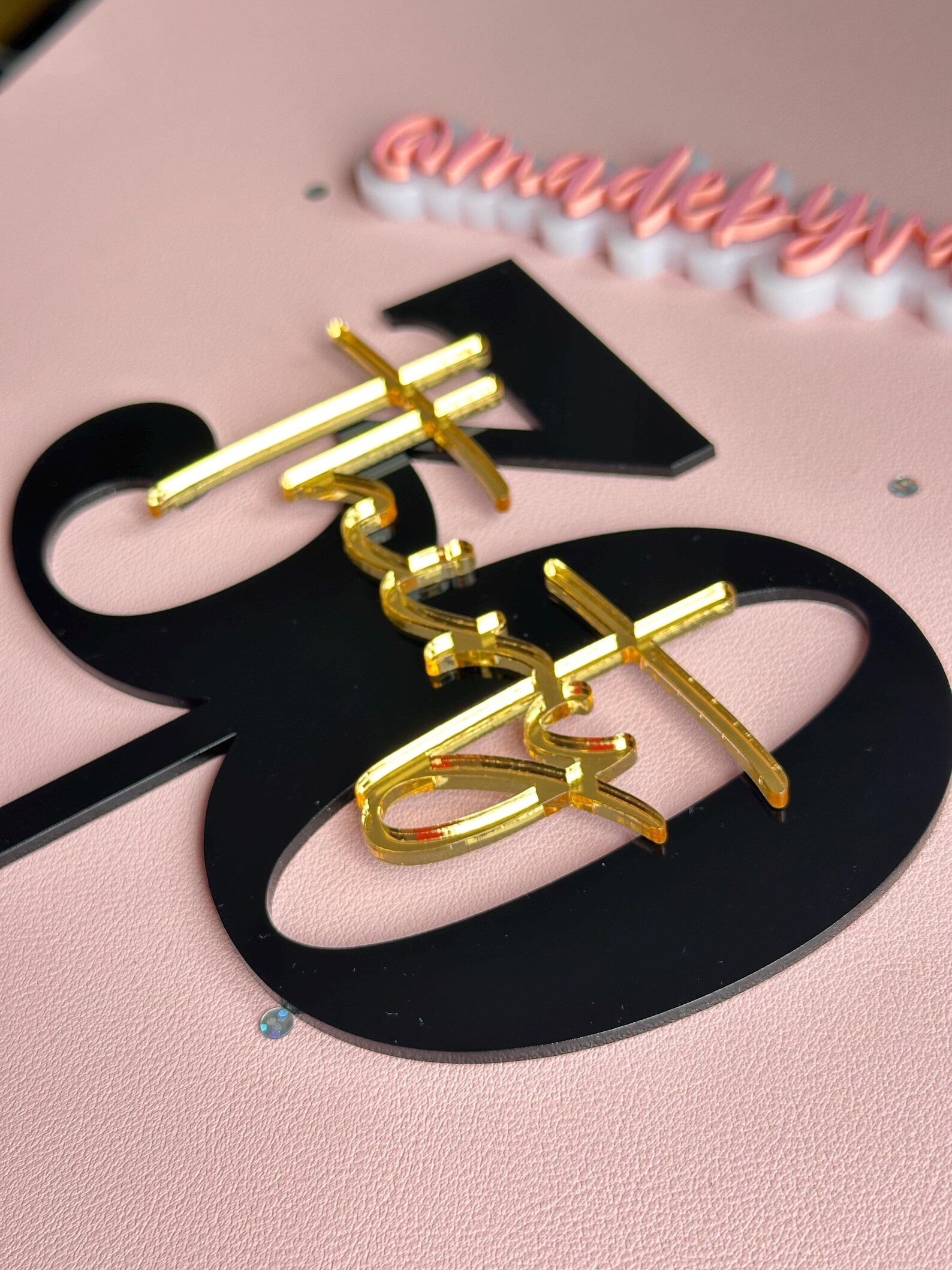 Personalized Acrylic Birthday Cake Topper: Custom Number & Name - Etsy