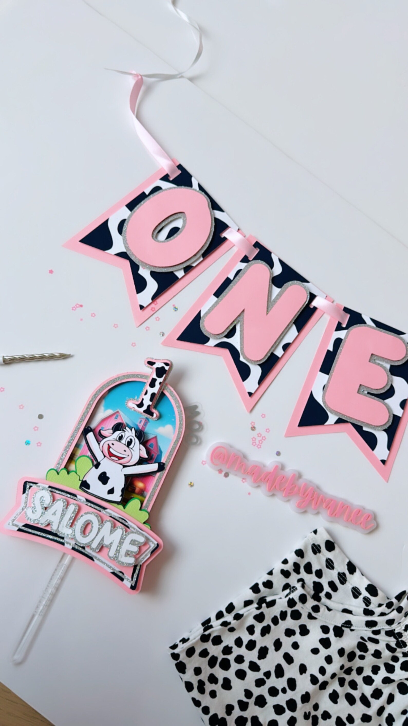 Vaca Lola Party Decorations Cow Birthday Party Theme Farm Cake Topper ...