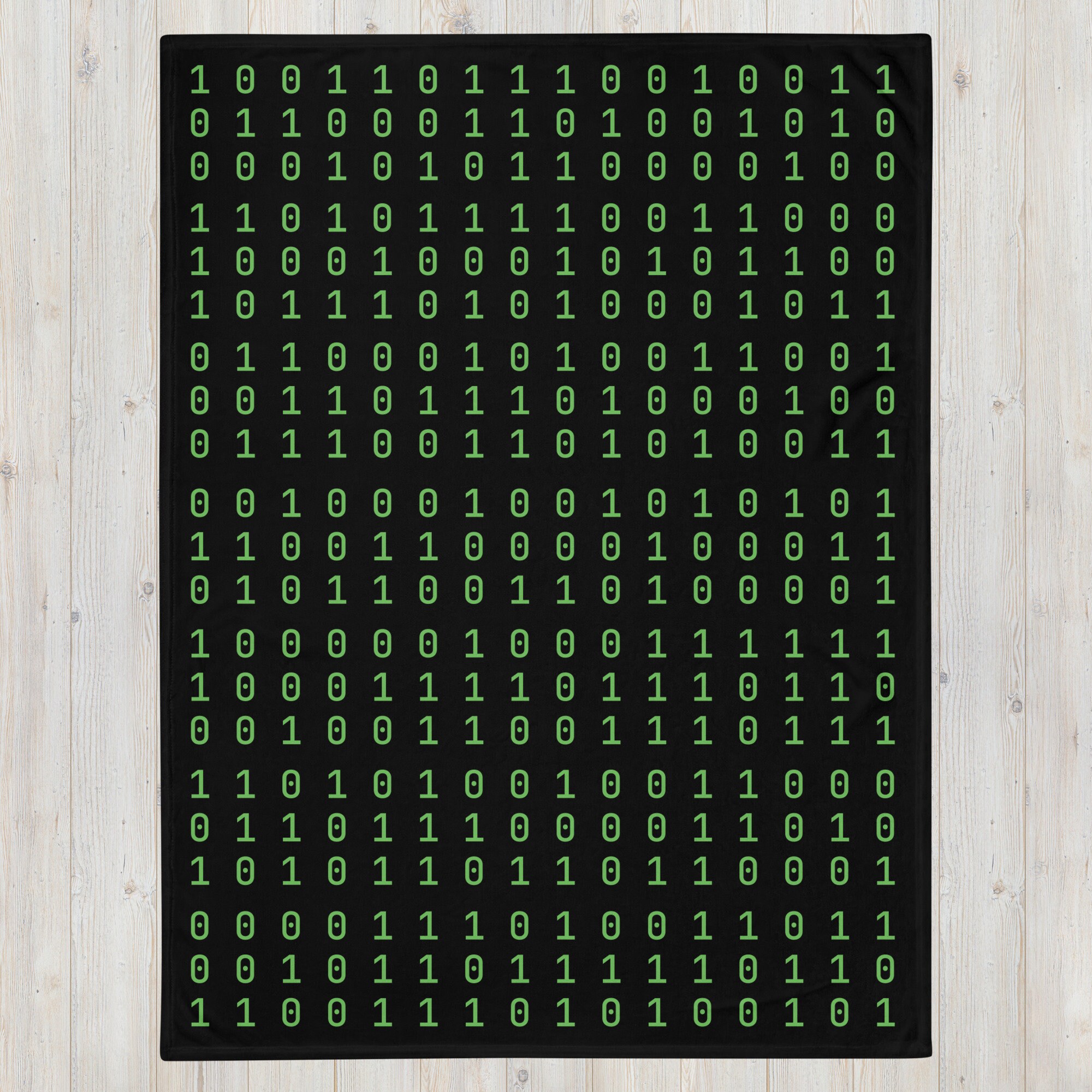 Binary Code 1s 0s Neon Green Matrix Hacker Throw Blanket, Funny Gift ...