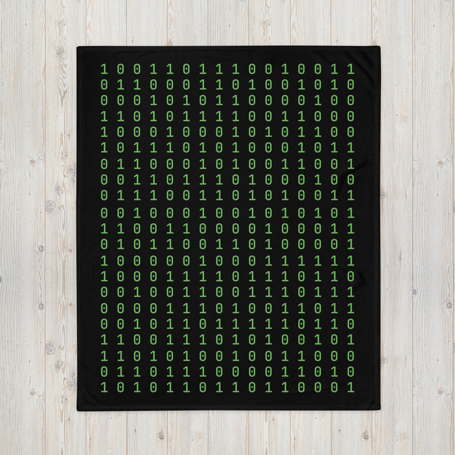 Binary Code 1s 0s Neon Green Matrix Hacker Throw Blanket, Funny Gift ...