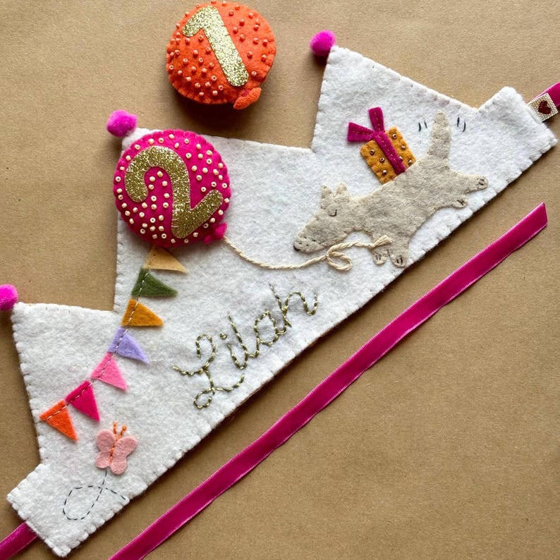 Hand Embroidered Crown for Kids Baby and Toddler Name Crown Custom ...