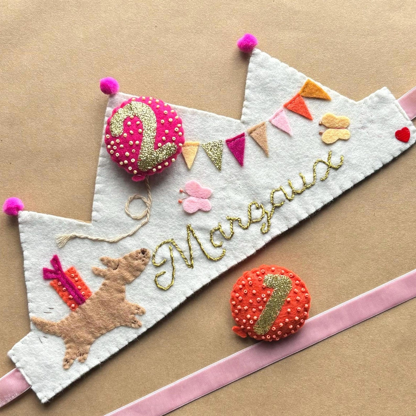 Hand Embroidered Crown for Kids Baby and Toddler Name Crown Custom ...