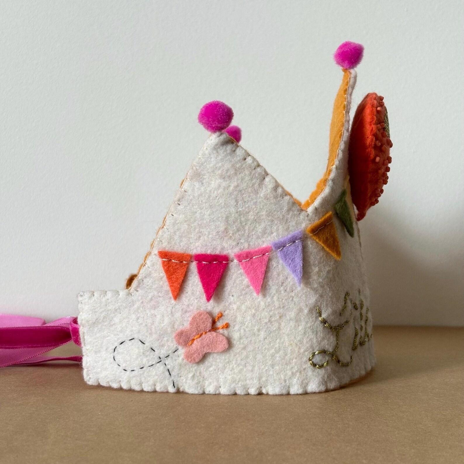 Hand Embroidered Crown for Kids Baby and Toddler Name Crown Custom ...