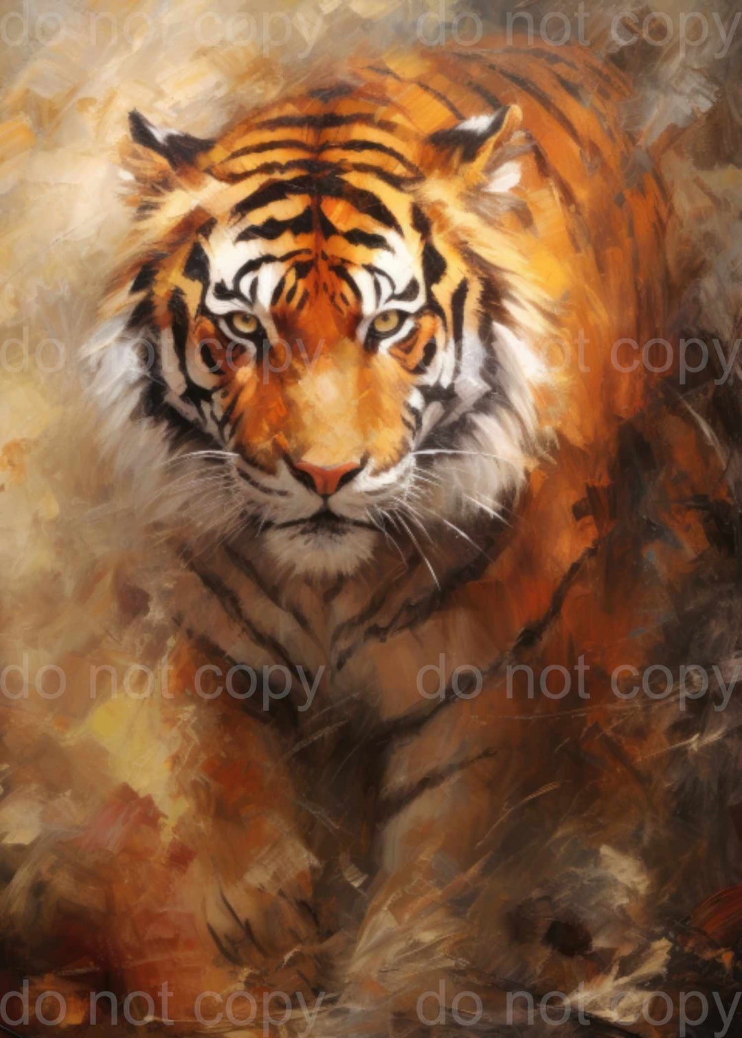 Tiger Walking in Jungle Wall Art, Jungle Tiger Printable Art, Striped ...