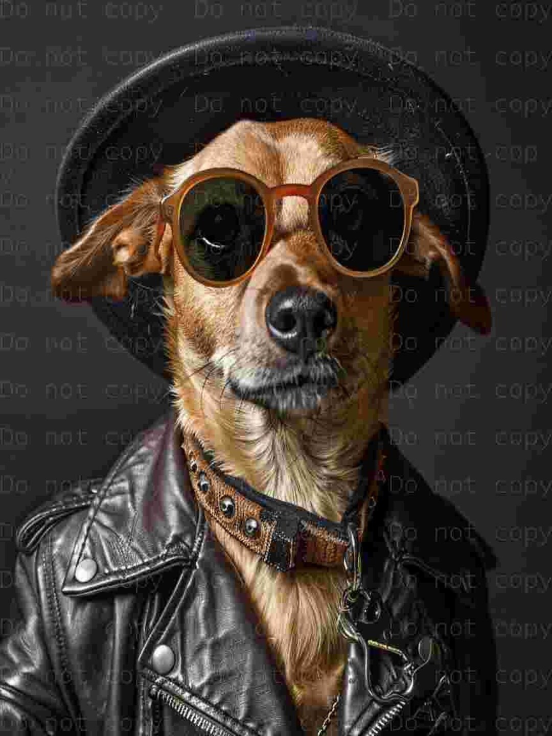 Terrier Dog Wearing Leather Wall Art, Dog Detective Printable Art ...