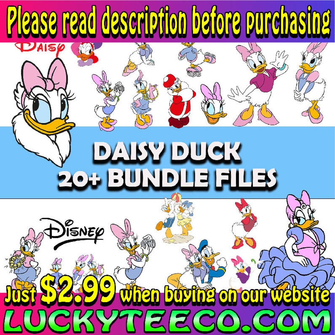 20 Daisy Duck Svg MEGA Bundle, Daisy Duck Head Face , Disney Daisy Png ...