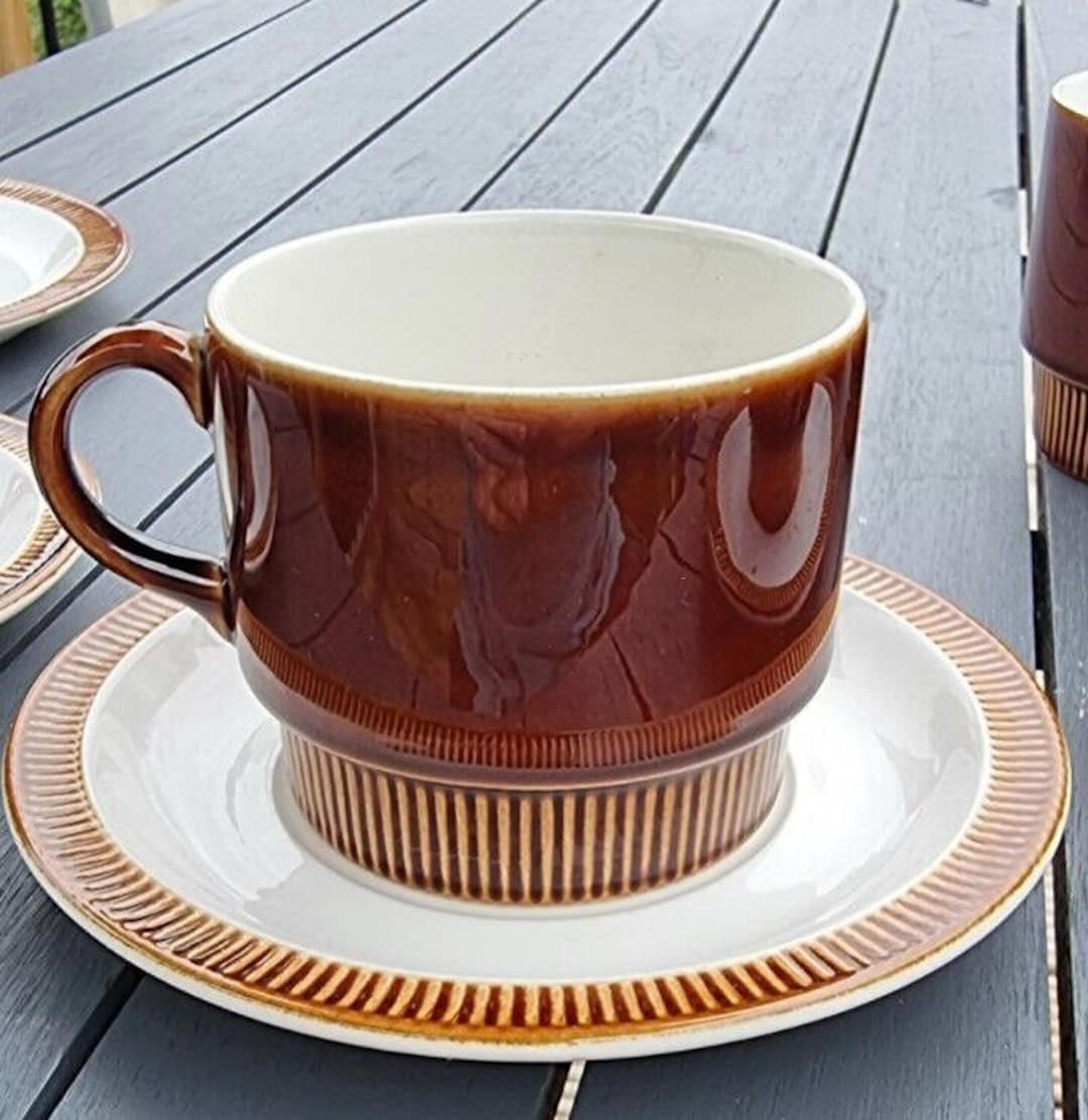 Poole Pottery Dinner Set chestnut: Coffee Cup and Saucer - Etsy