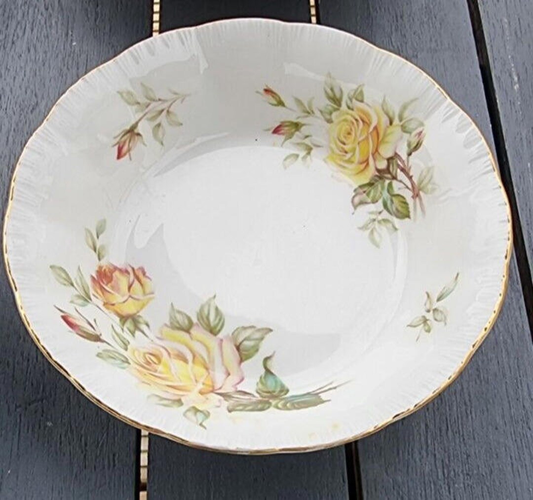 Royal Standard Bone China Yellow Rose: Cereal / Soup Bowl - Etsy