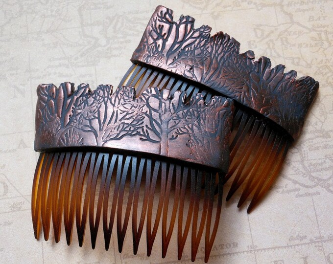 Copper Forest Polymer Hair Combs - Etsy