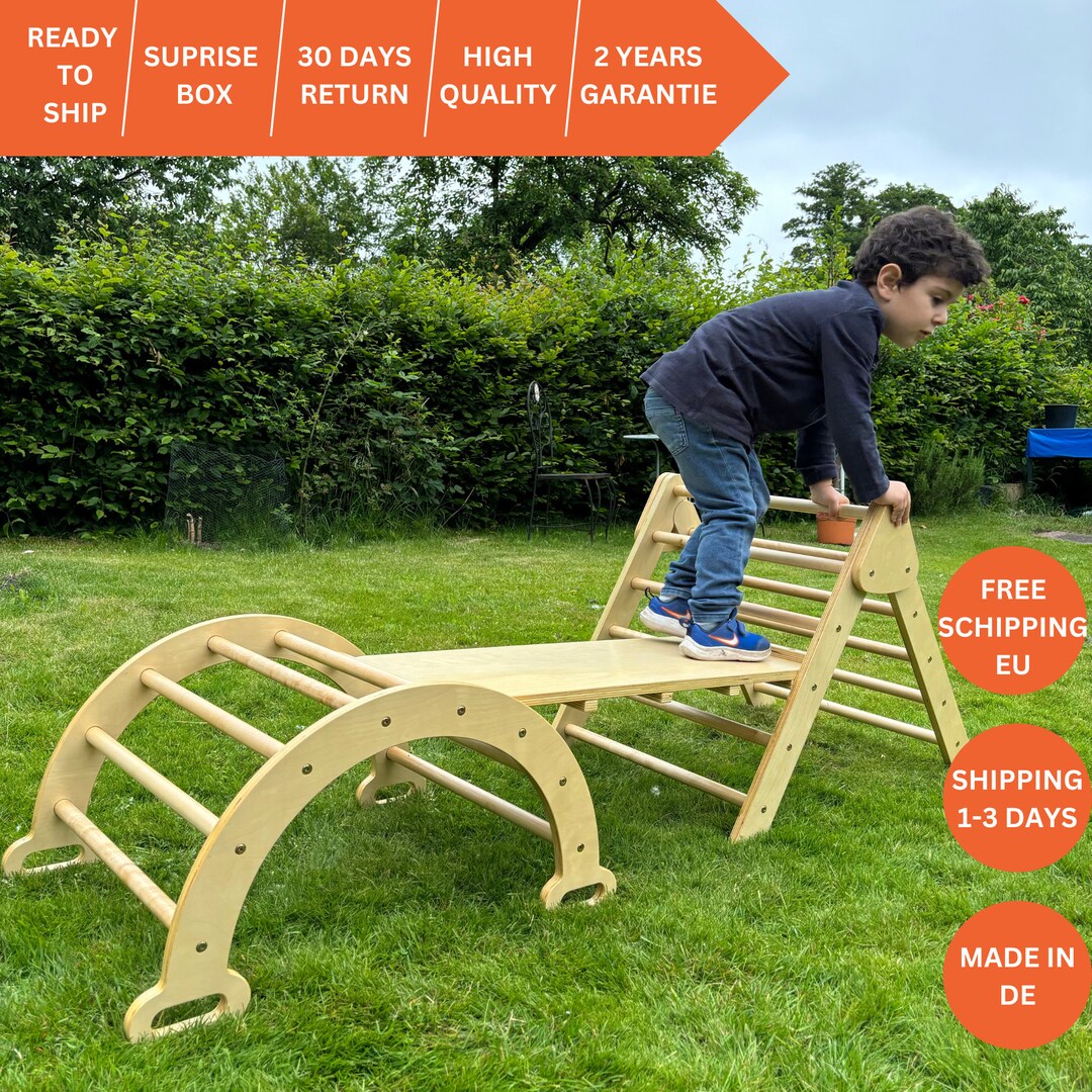 Montessori Climbing Arch With Ramp and Pillow, Foldable Toddler Climb ...