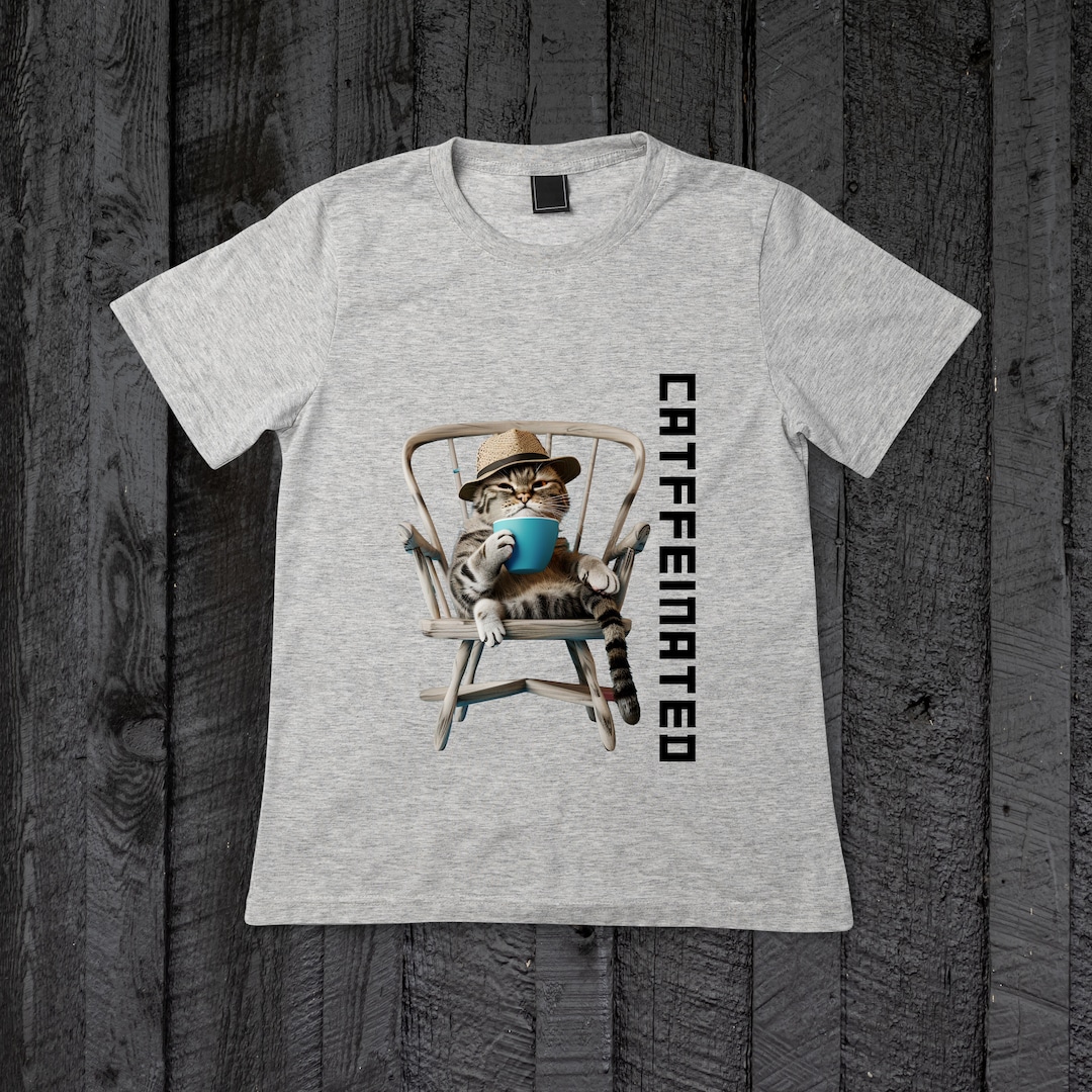 Catffeinated, Funny Cat T-shirt, Cat Lover Gift, Funny Cat Saying, Cat ...