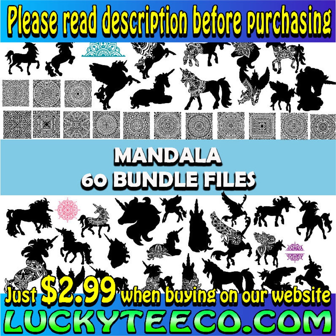 60 Mandala Designs Download PNG / SVG Bundle, Detailed Artwork for ...