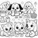 7 Pages of Puppies and Kittens Coloring Book 01 - Etsy