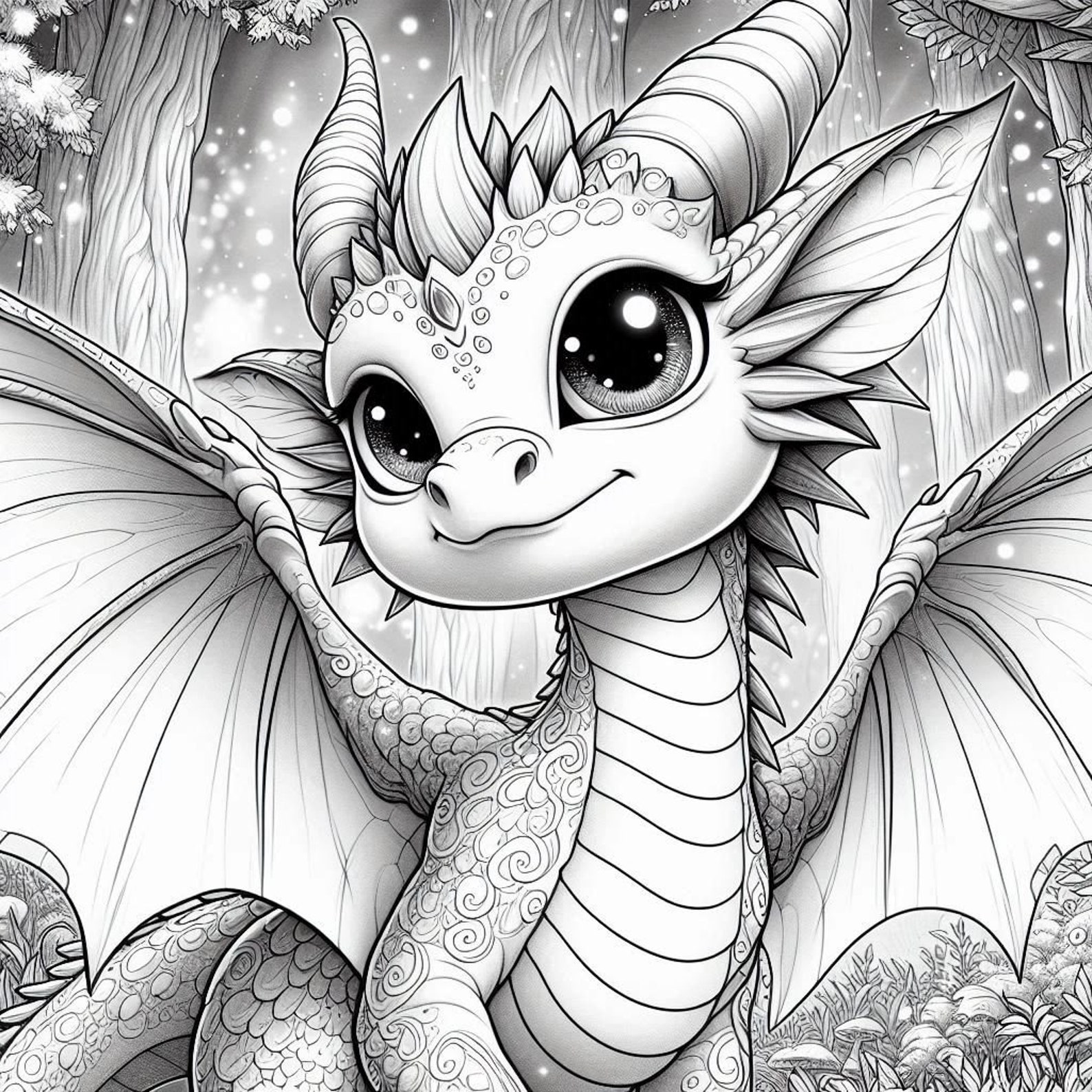 20 Coloring Pages of Cute Baby Dragons Plus 2 Bonus Pages - Etsy