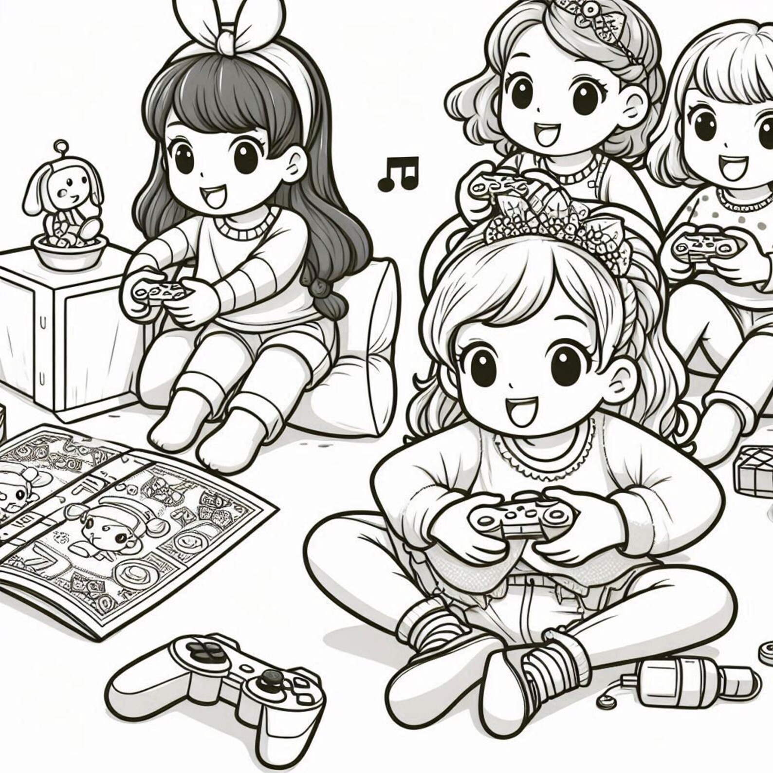 30 Coloring Pages of Sweet, Cute Kids and Ponies Plus 3 Bonus Pages - Etsy