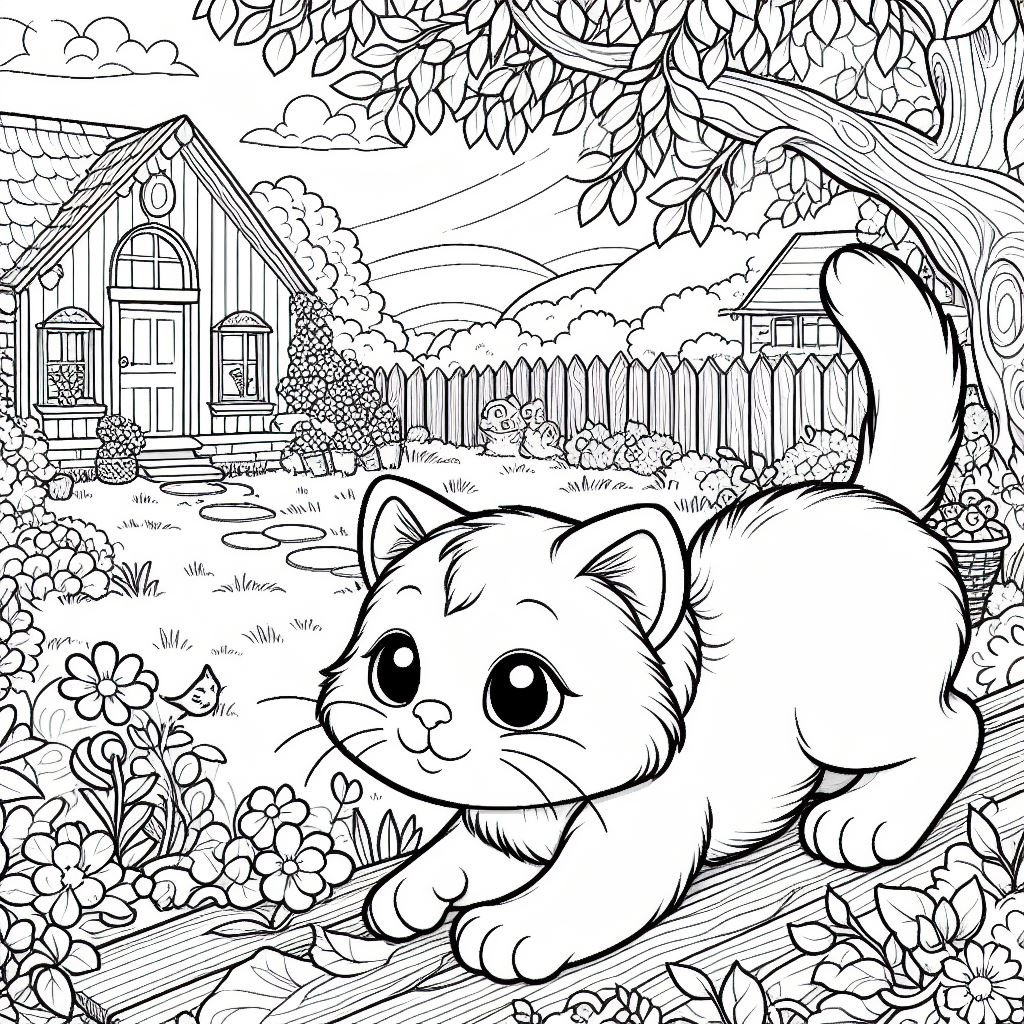 Puppy and Kitten Coloring Pages, 104 Printable Dog Cat Coloring Sheets ...