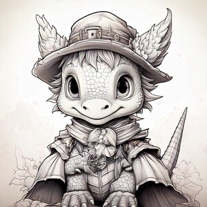 Thankgiving Baby Dragons Coloring Pages | Cute Baby Dragon Printables ...