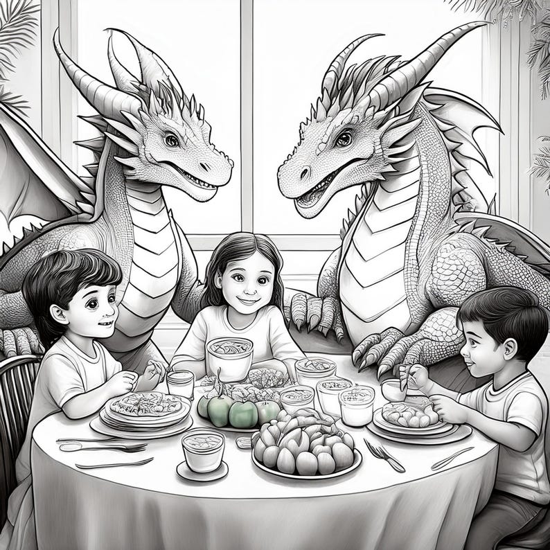Thankgiving Baby Dragons Coloring Pages | Cute Baby Dragon Printables ...