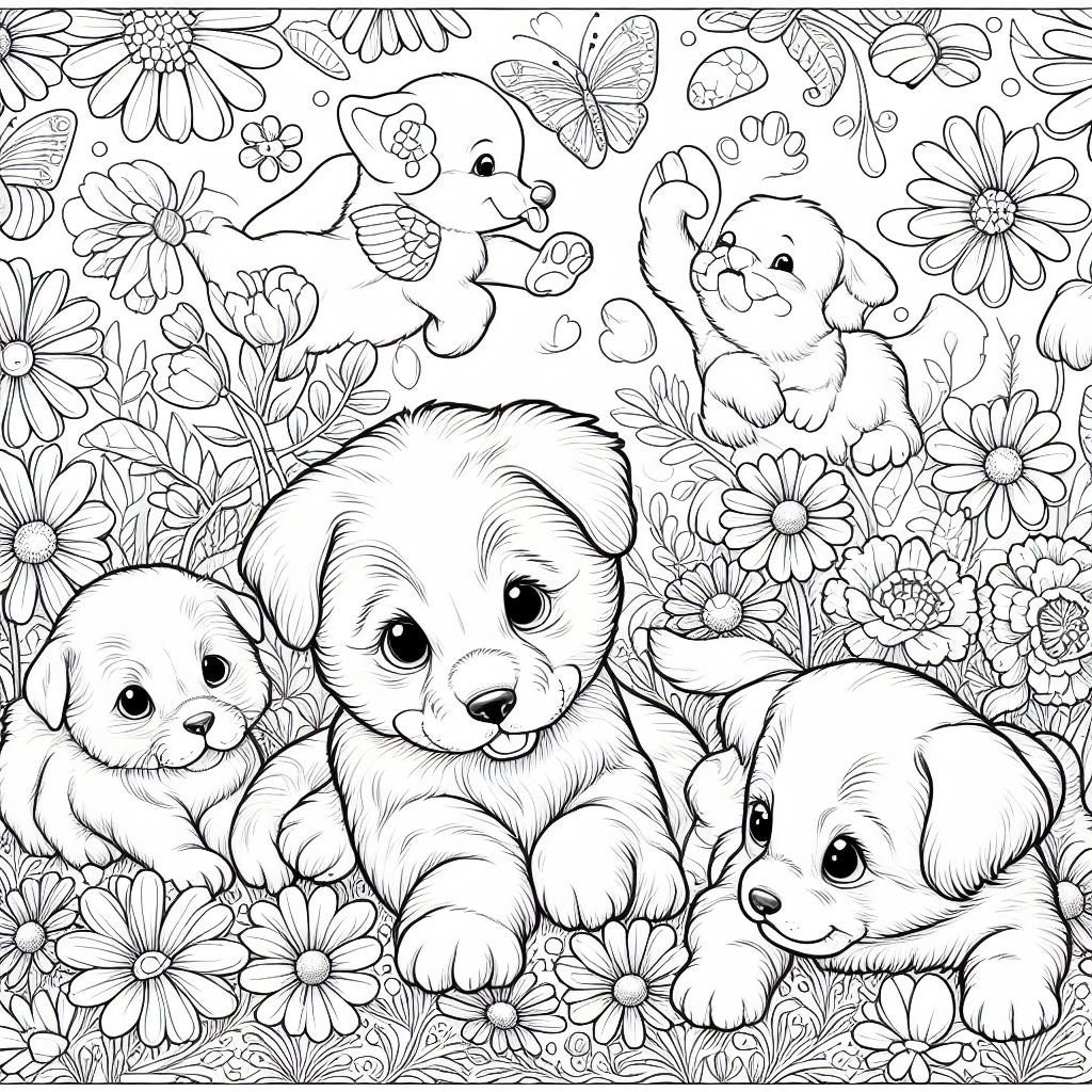 Puppies and Kittens Coloring Book: 104 Pages (digital Download) - Etsy